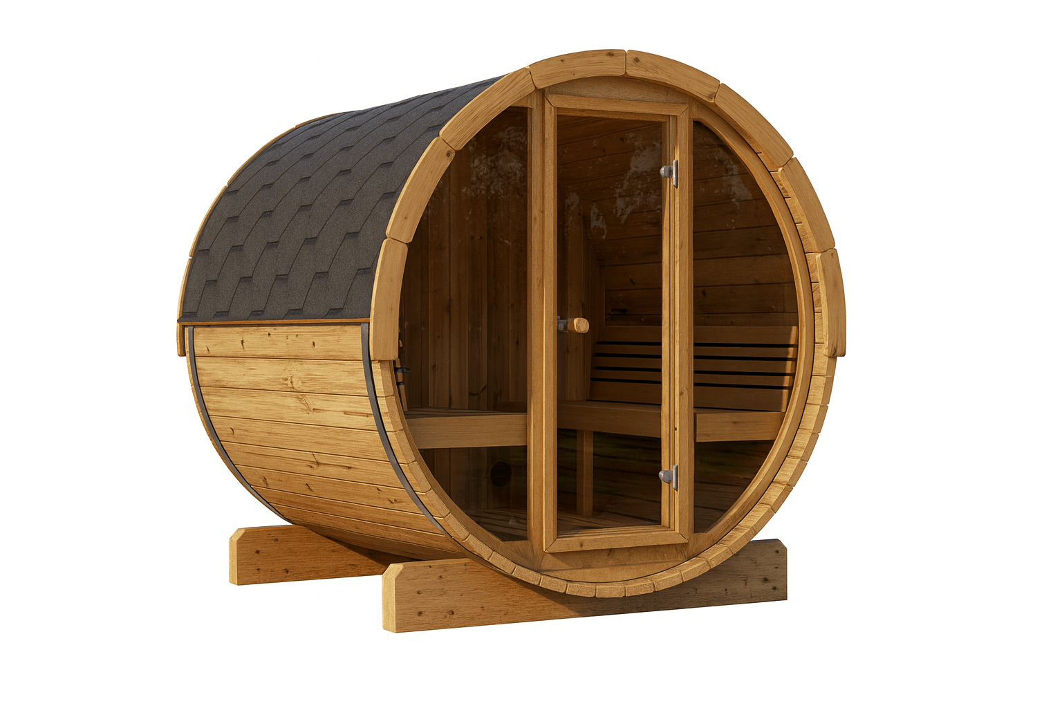 SaunaLife E7G Glass Front ERGO Series Sauna Barrel – My Luxury Home Spa